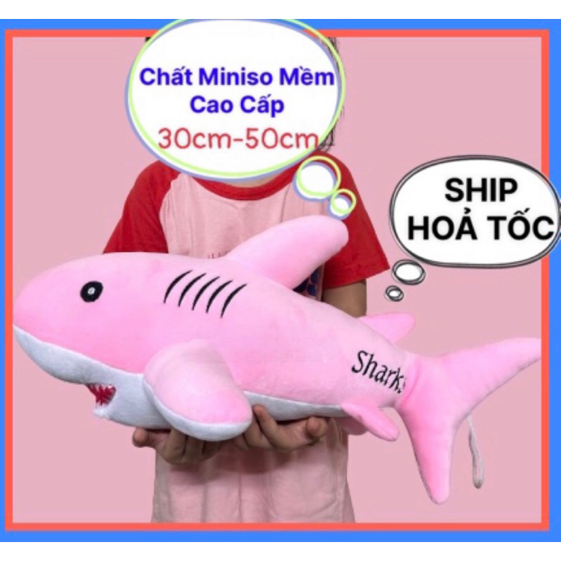 ‼️CÓ SẴN‼️ GẤU BÔNG CÁ MẬP BABY SHARK 50cm Màu Hồng Cao Cấp-Chất Miniso ...
