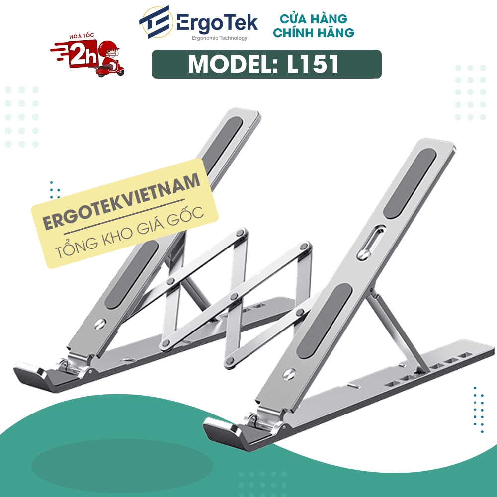 Giá đỡ laptop stand nhôm hỗ trợ tản nhiệt ErgoTek L151 - Có thể gấp gọn ...