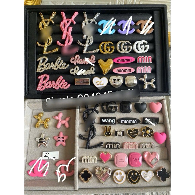 cham charm nhựa làm phụ kiện gắn dép, ốp điện thoại,gắn nơ nhiều mẫu ...