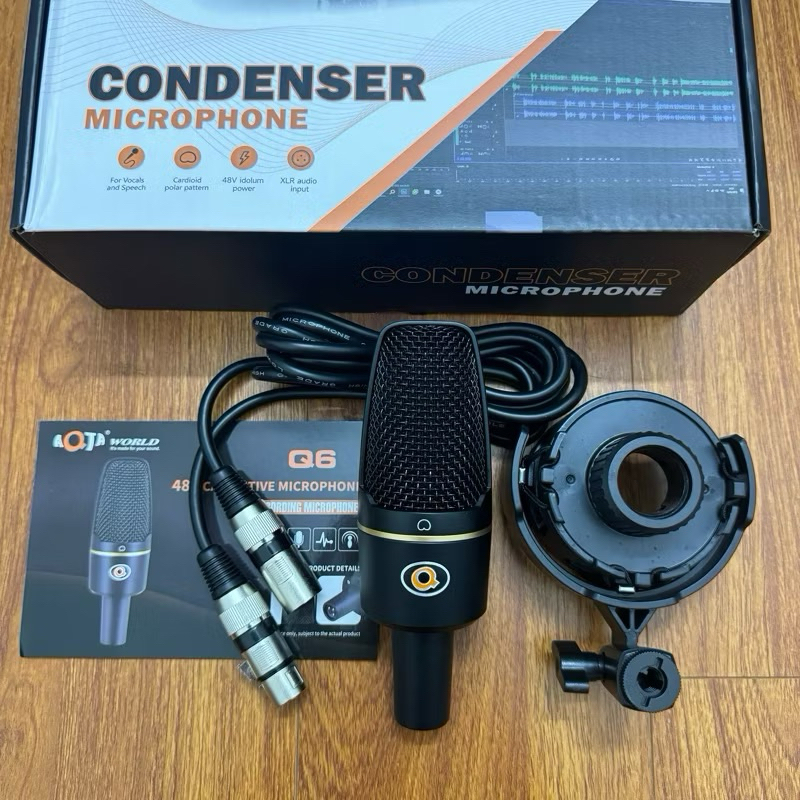 Mic Thu Âm Livestream mới nhất 2024 , Mic AQTA Q6 nguồn 48v , kiểu dáng ...