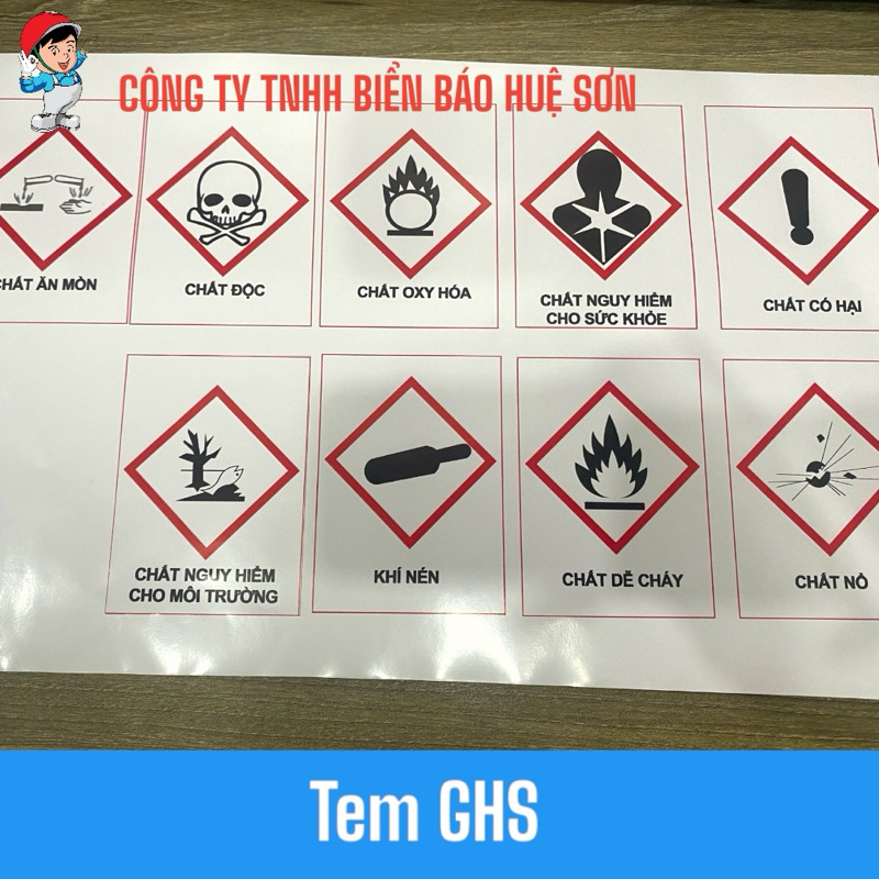 Tem dán cảnh báo hoá chất nguy hiểm GHS - Decal cao cấp l | Shopee Việt Nam