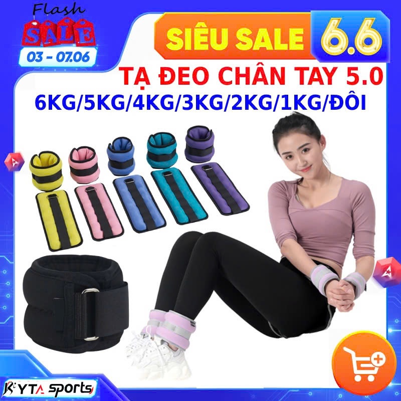 Tạ đeo chân tay 6kg/5kg/4kg/3kg/2kg/1kg/đôi phiên bản mạt sắt siêu êm thế hệ 5.0 chính hãng ...