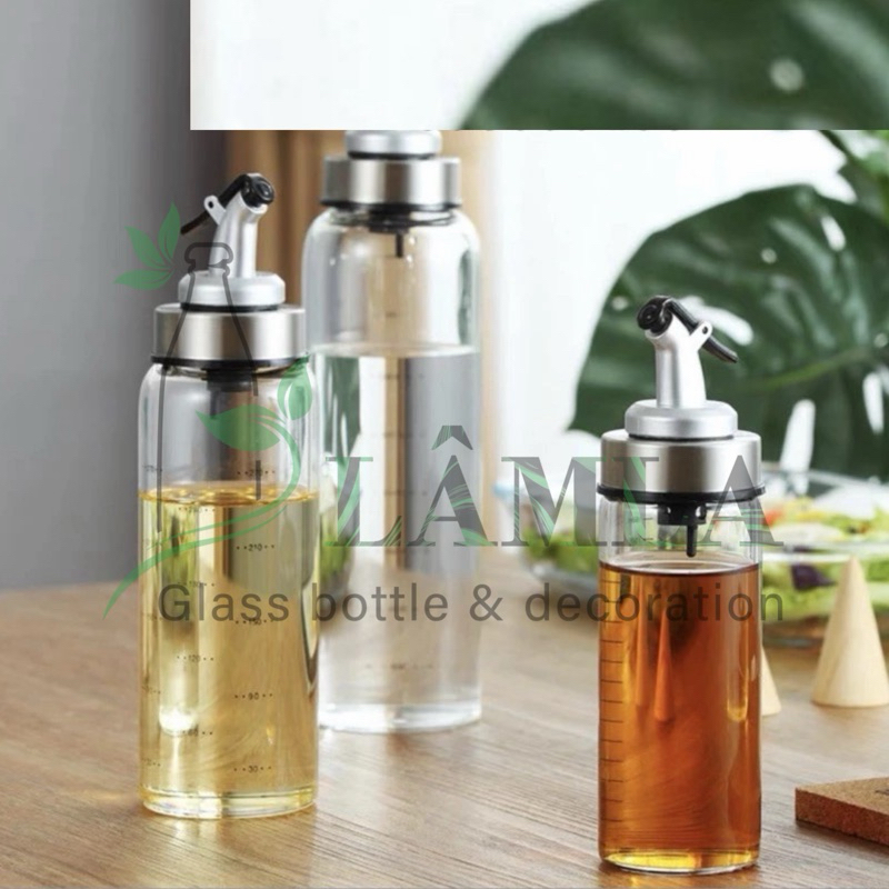 Bình Rót Dầu Thủy Tinh Cao Cấp Chia Vạch JIMMEAL 170ml 300ml 500ml | Rót dầu ăn , gia vị , nước ...