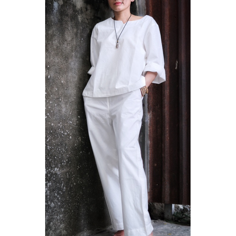 SET LINEN TRẮNG TAY XÒE - linen pha cotton đã xử lý độ rút | Shopee ...