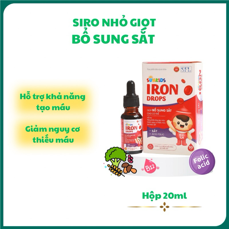 Sắt Iron Drops 20ml nhỏ giọt giúp bổ sung sắt cho cơ thể, tăng khả năng ...