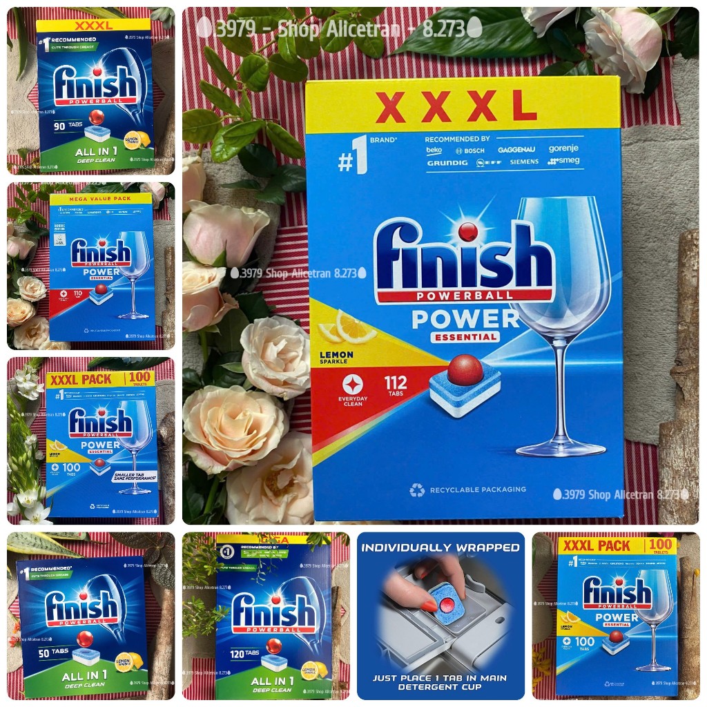 Viên rửa chén bát Finish Essential - Hộp 50 - 52 - 100 - 112 viên ...