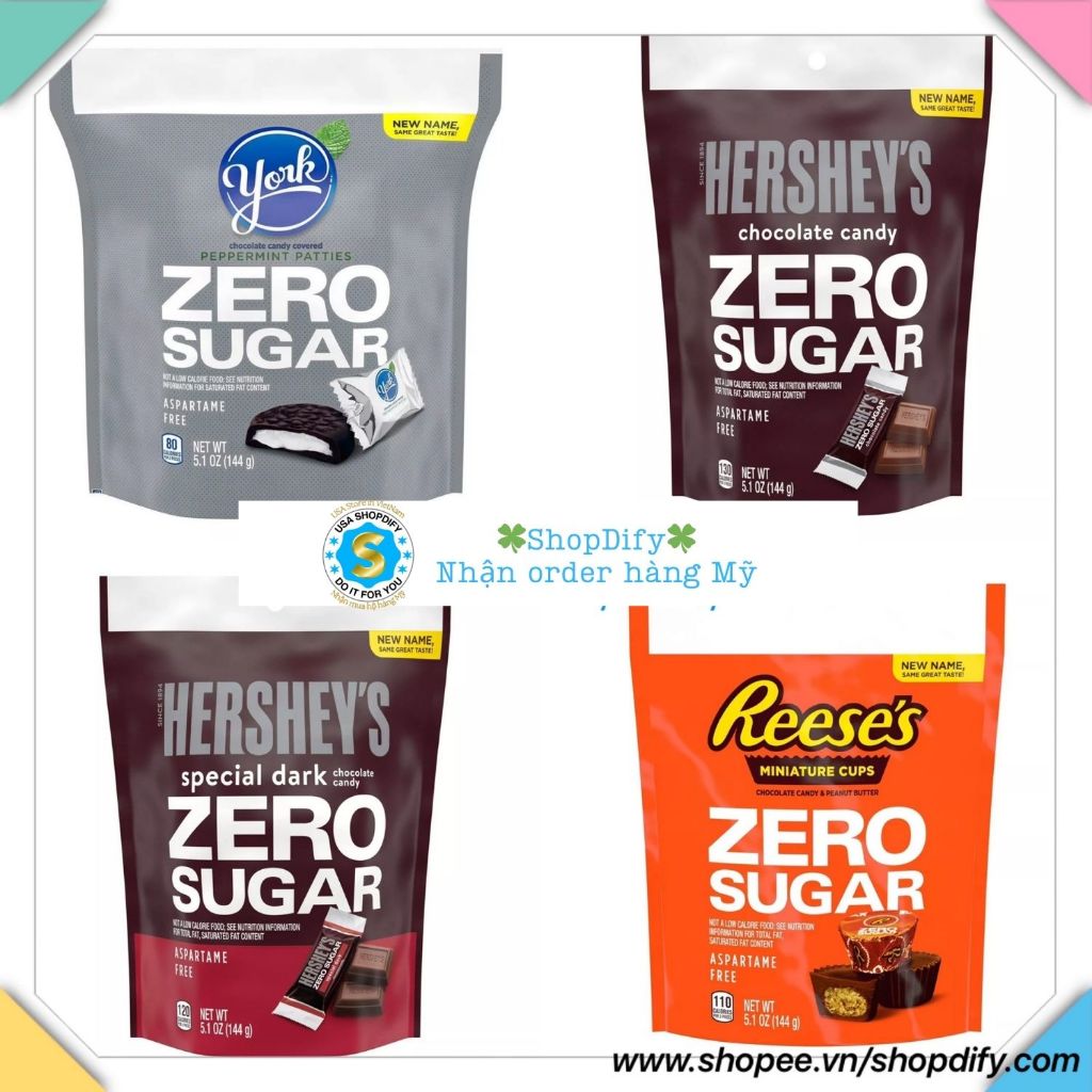 Socola Mỹ Không Đường HERSHEY’s Zero Sugar, Aspartame free Special Dark ...