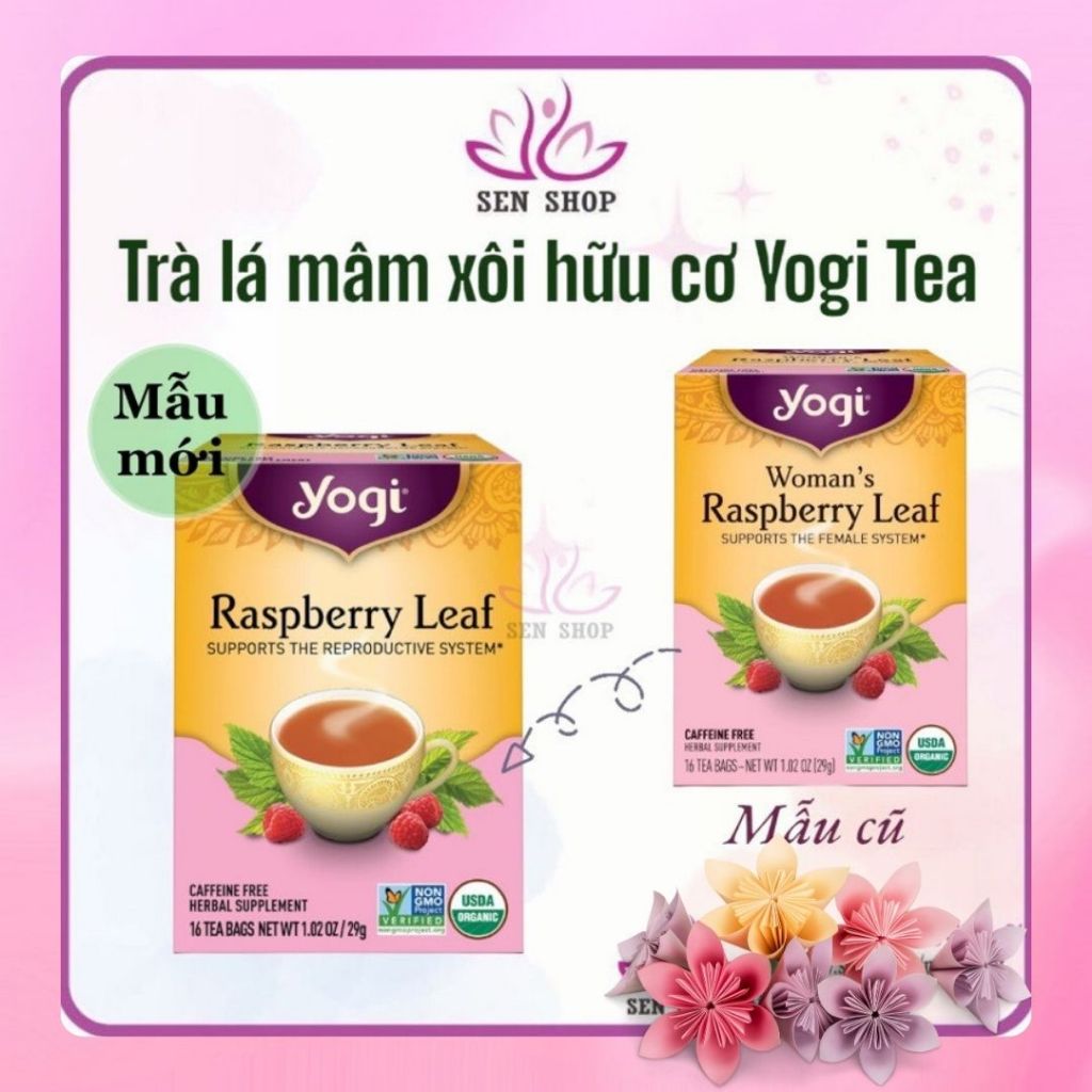 Trà lá mâm xôi hữu cơ Yogi (Raspberry Leaf Yogi Tea) - 29gr | Shopee ...
