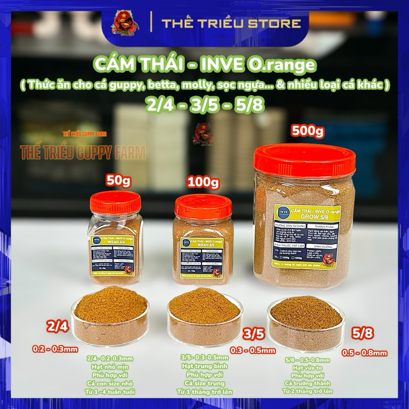 Cám Thái INVE O.range Plus 2/4 3/5 5/8 - Bổ sung men tiêu hoá, vitamin và khoáng tổng hợp (Thức ...