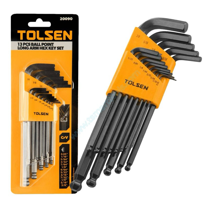 Bộ lục giác hệ inch hãng Tolsen 13 chi tiết đầu bi 20090 thép cr-v đen ...
