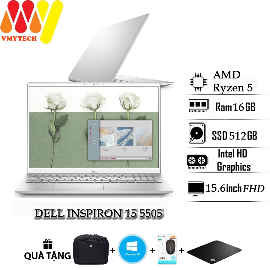 Laptop Dell Inspiron 5505 cấu hình khủng mẫu cao cấp, AMD Ryzen 5, Ram ...
