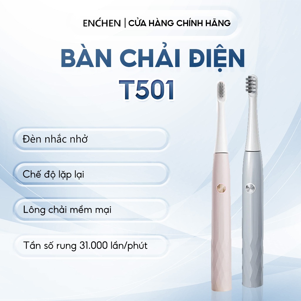 Bàn chải điện thông minh Enchen T501 Kháng nước IPX7 Pin có thể sử dụng ...