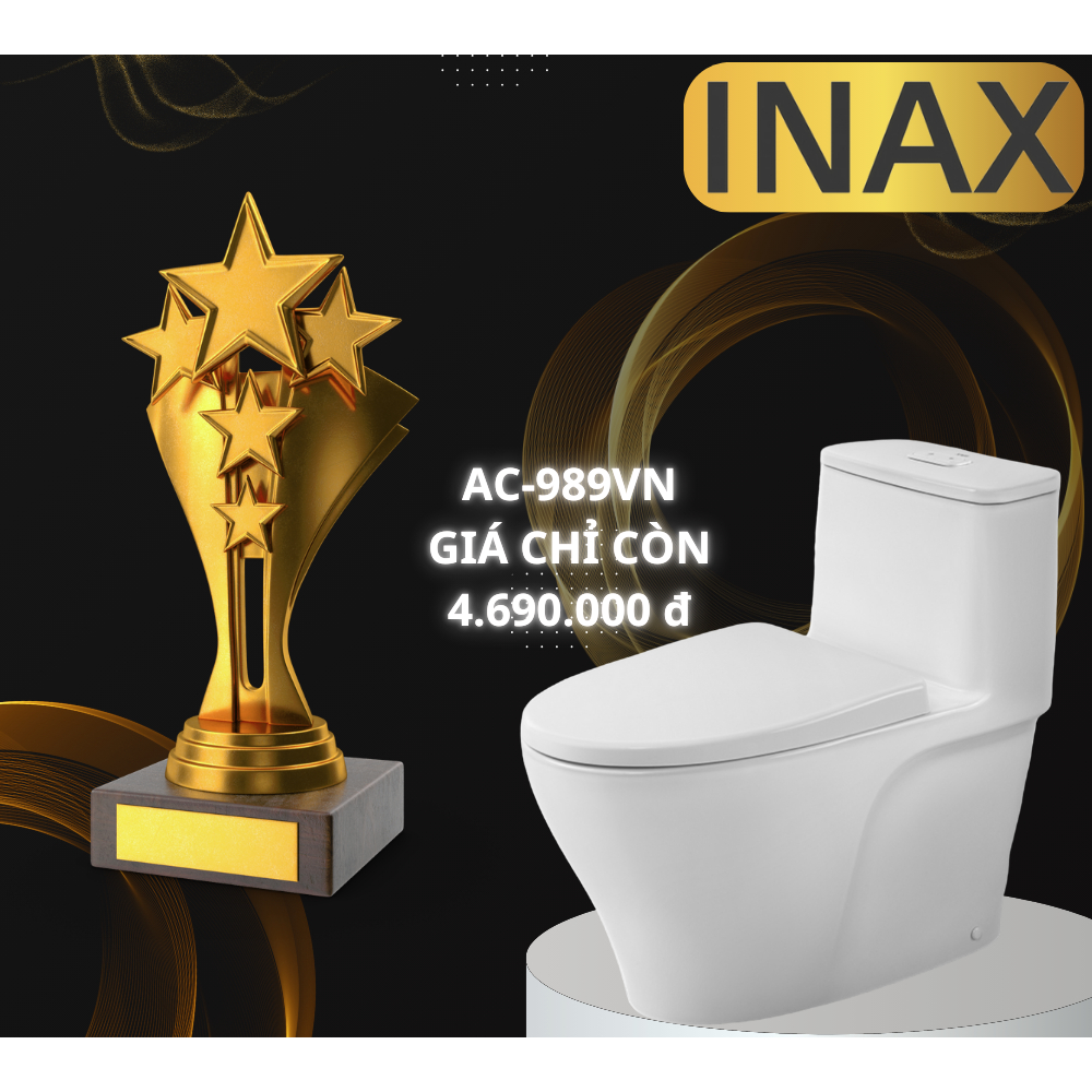 Bồn cầu 1 khối INAX AC-989VN, nắp đóng êm | Shopee Việt Nam