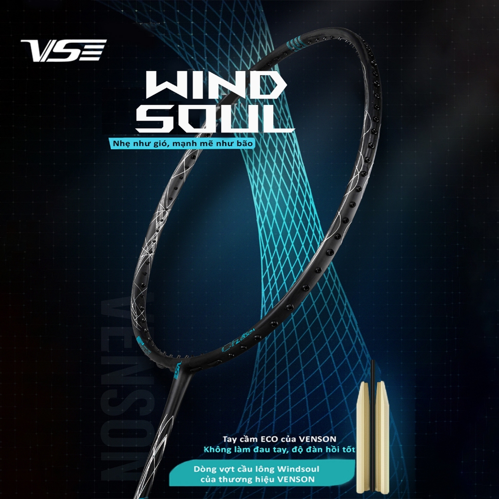 Vợt cầu lông Venson VS Windsoul Fengling chính hãng, chất liệu carbon 4U phù hợp cho cả nam và ...