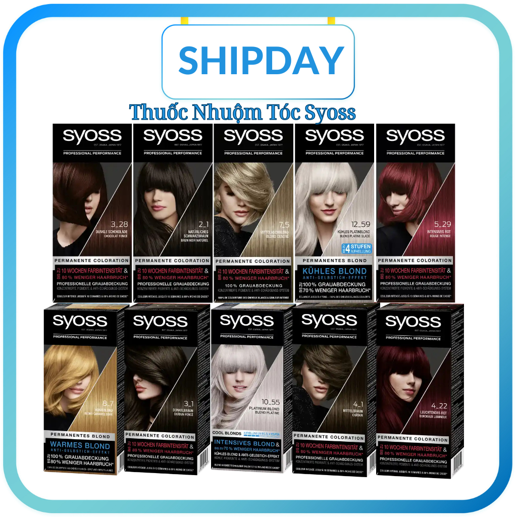 Tẩy Tóc syoss Đức 13-5 & 13-0 và thuốc nhuộm tóc phủ bạc bền màu vĩnh ...