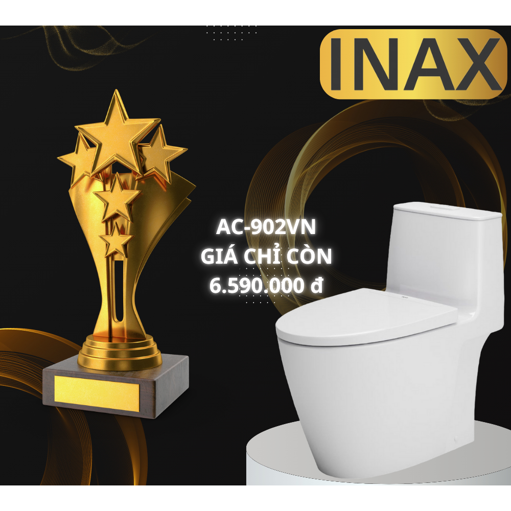 Bồn cầu 1 khối INAX AC-902VN (AC902VN) Dòng S200, Bồn cầu liền khối nắp ...