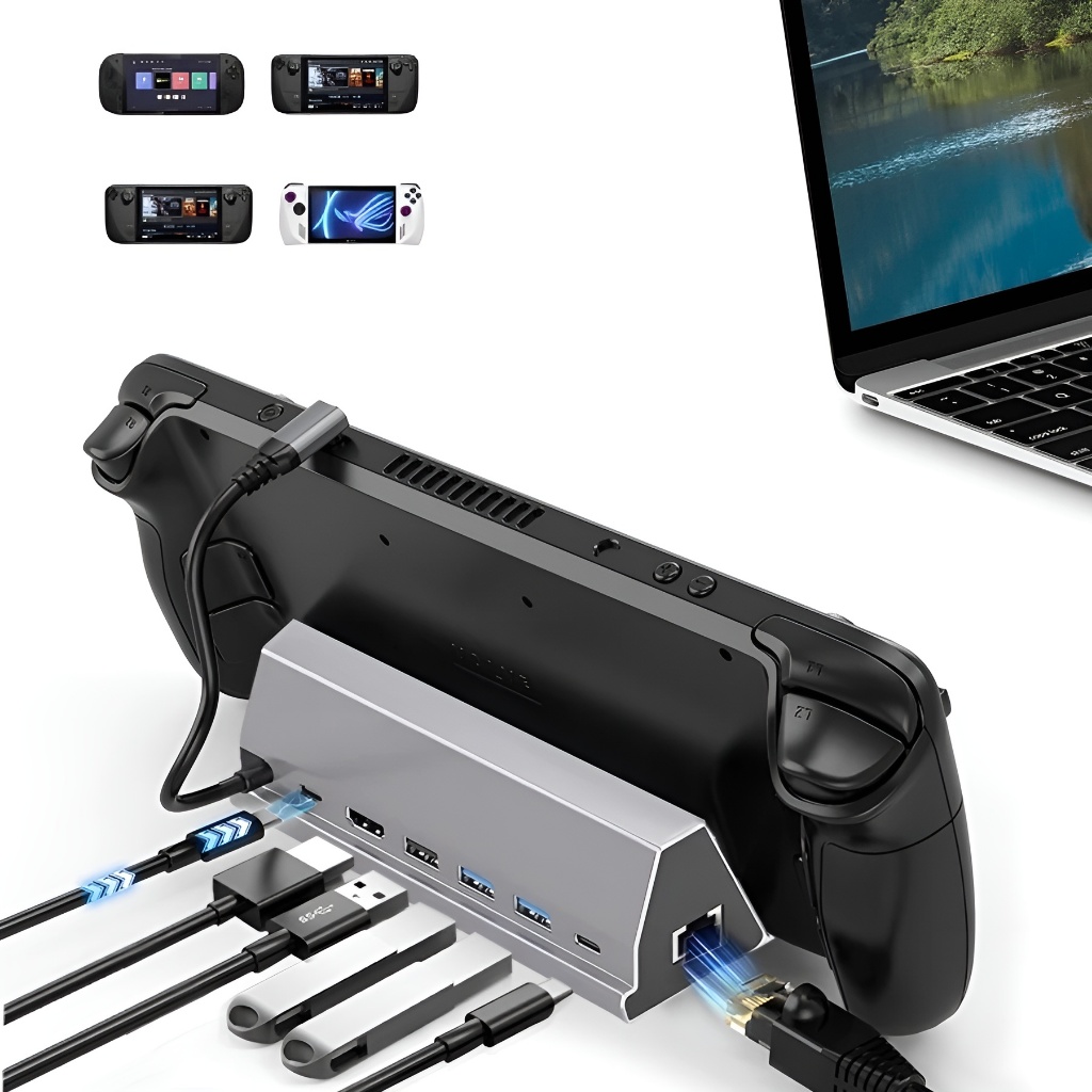 Dock hdmi Steam Deck hub xuất hình ảnh hợp kim nhôm 4k 100w, 7 trong 1 ...