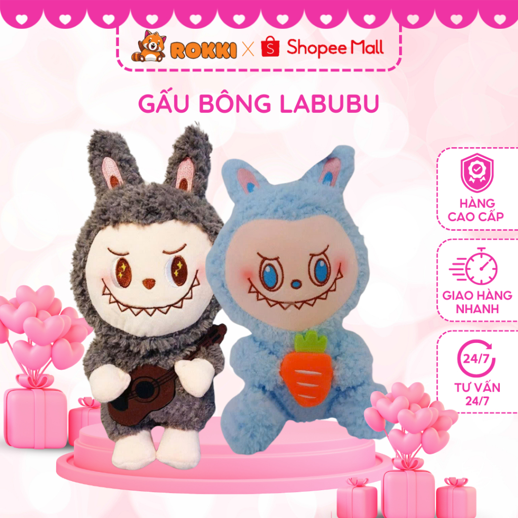 Gấu Bông Labubu Lông Xù Dễ Thương, Thú Nhồi Bông Labubu Hàng Cao Cấp ...