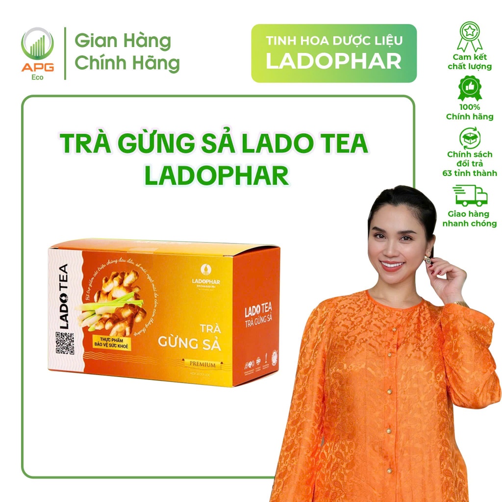 Trà Gừng Sả Lado Tea Ladophar Hộp 20 Túi Lọc | Shopee Việt Nam
