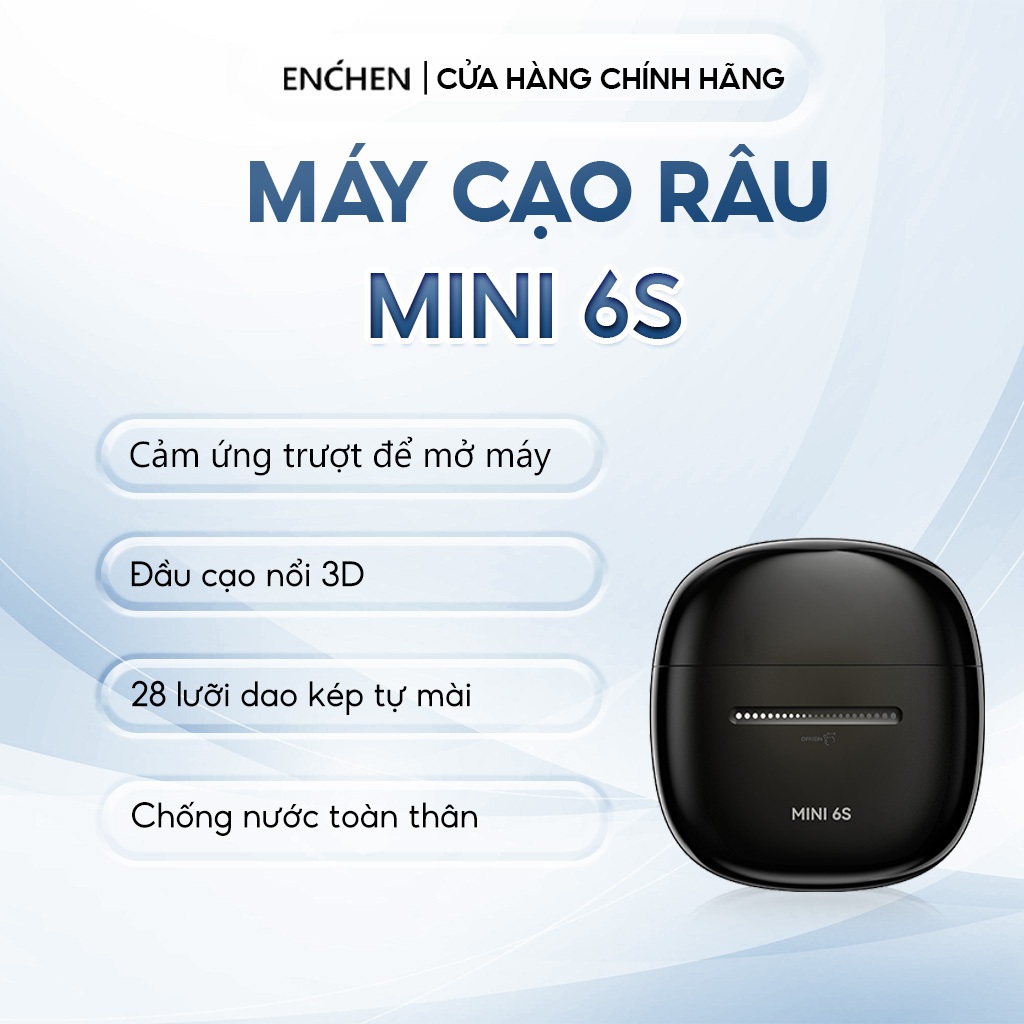 Máy cạo râu Enchen Mini 6s, đầu cạo nổi 28 lưỡi dao kép tự mài, chống ...