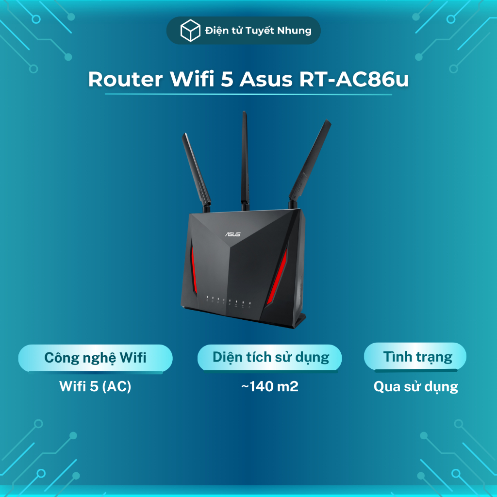 Router Asus RT-AC86u 2 Băng Tần, Chuyên Game, Có Mesh, Qua Sử Dụng - Router Wifi BH Lỗi 1-1 3 ...