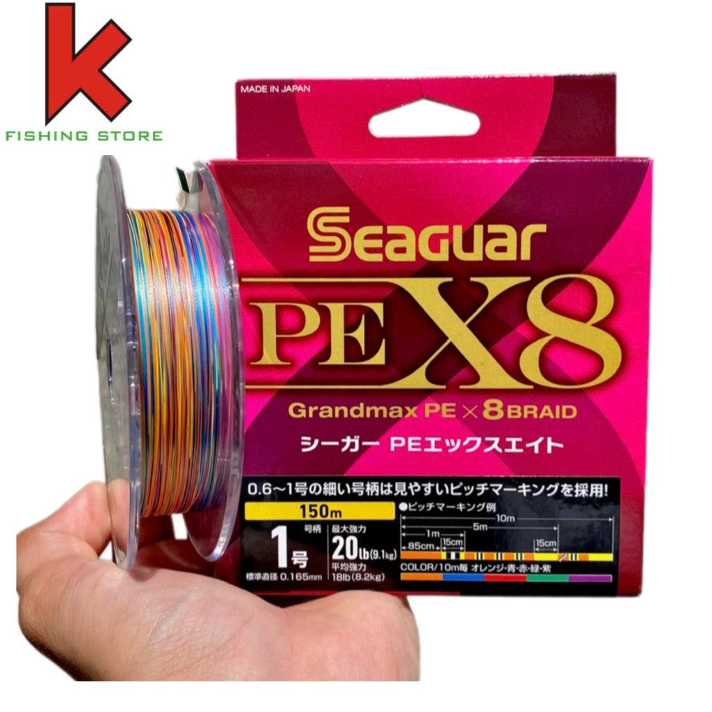 Dây pe Seaguar x8 cuộn 150m 7 màu chính hãng mịn mượt | Shopee Việt Nam