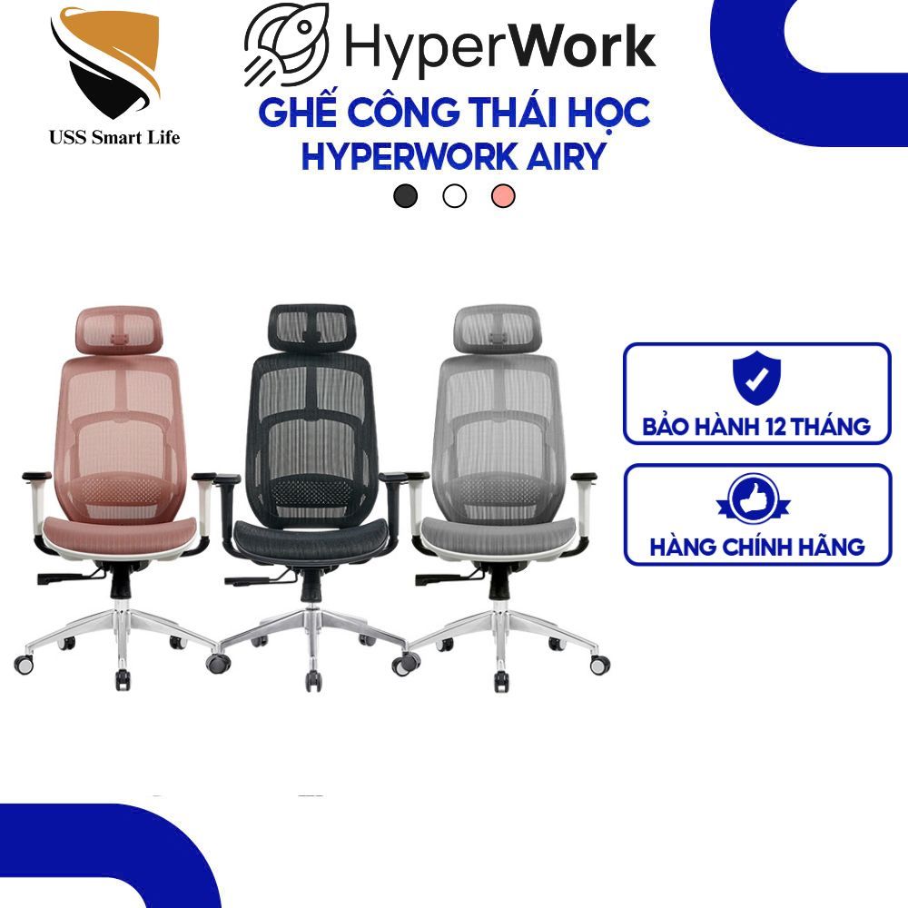 Ghế công thái học HyperWork Airy HPW OC02 / Tải trọng lớn, kết cấu chắc ...