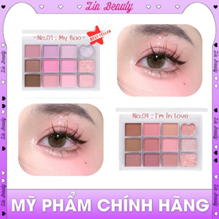 Bảng phấm mắt ODBO 2019 với 12 ô màu lên tone cực xinh kèm màu nhũ | Shopee Việt Nam