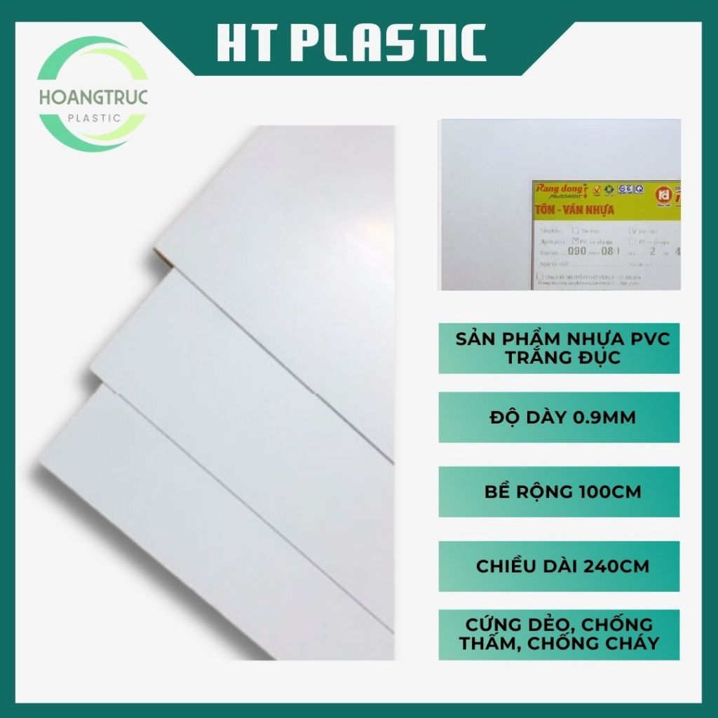 [Hoả Tốc]Tấm Nhựa PVC Rạng Đông Độ Dày 0.9mm x 100cm x 240cm - PVC Plastic Rigid Sheet 090x100x2 ...
