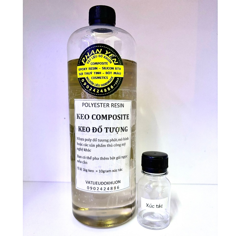 Keo poly,keo đổ tượng,Polyester Composite,1kg kèm xúc tác | Shopee Việt Nam