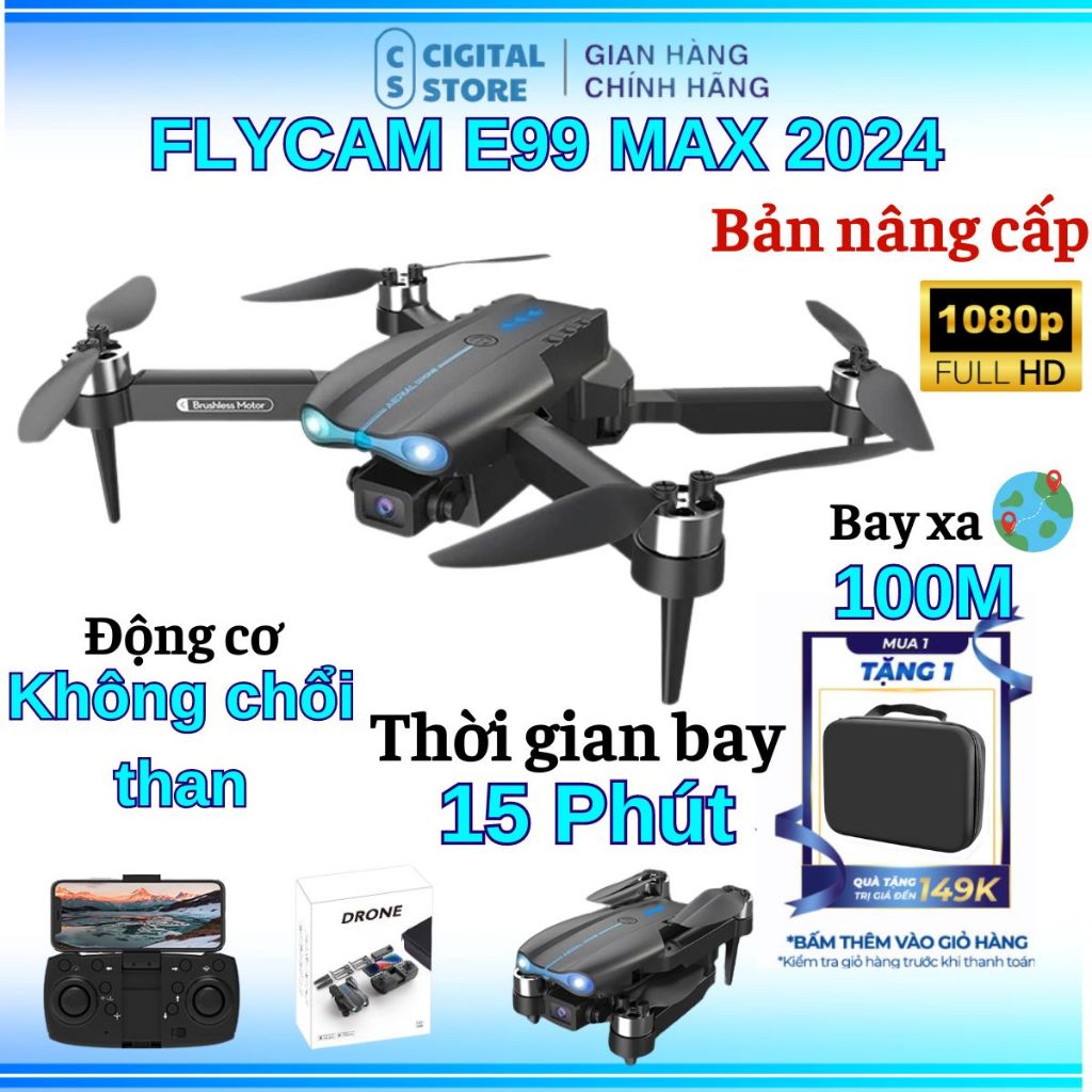 Flycam mini giá rẻ E99 MAX, Bản nâng cấp mới nhất Flycam E88 MAX ...