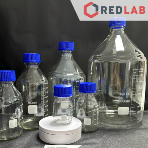 Chai trắng nắp vặn xanh ONELAB 100 250 500 1000 ml - GL45, chai thuỷ tinh soda-lime, đựng mẫu ...