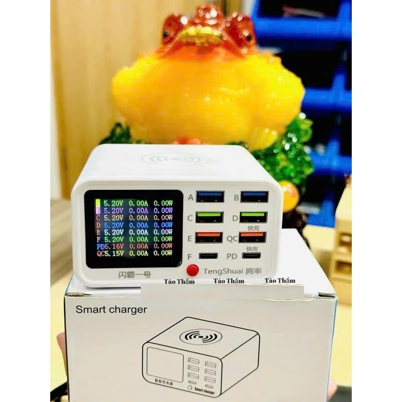 Bộ Sạc Nhanh Da Năng 8 Cổng Tensa | 6 USB + 2 Type C + 1 Không Dây ...