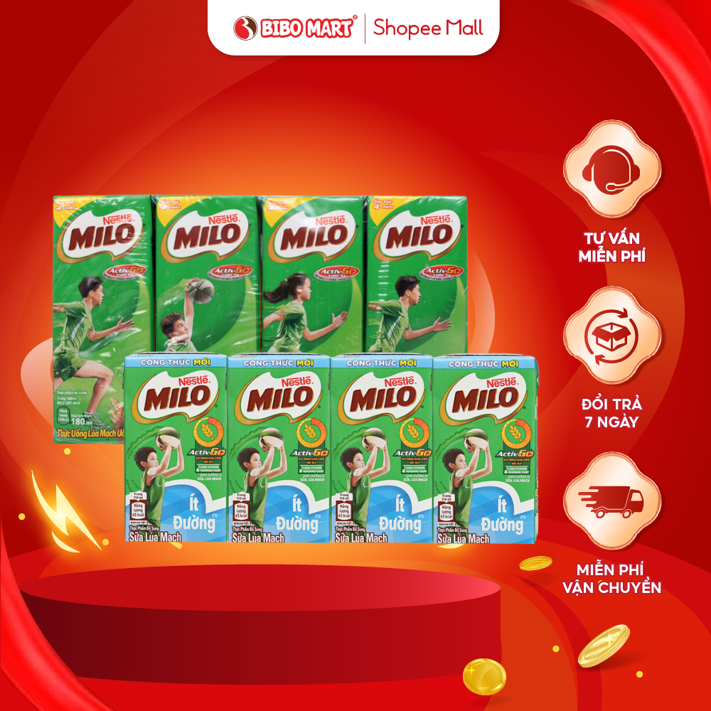 Sữa Milo Uống Liền Thức Uống Lúa Mạch Cung Cấp Năng Lượng Cho Trẻ 180ml ...