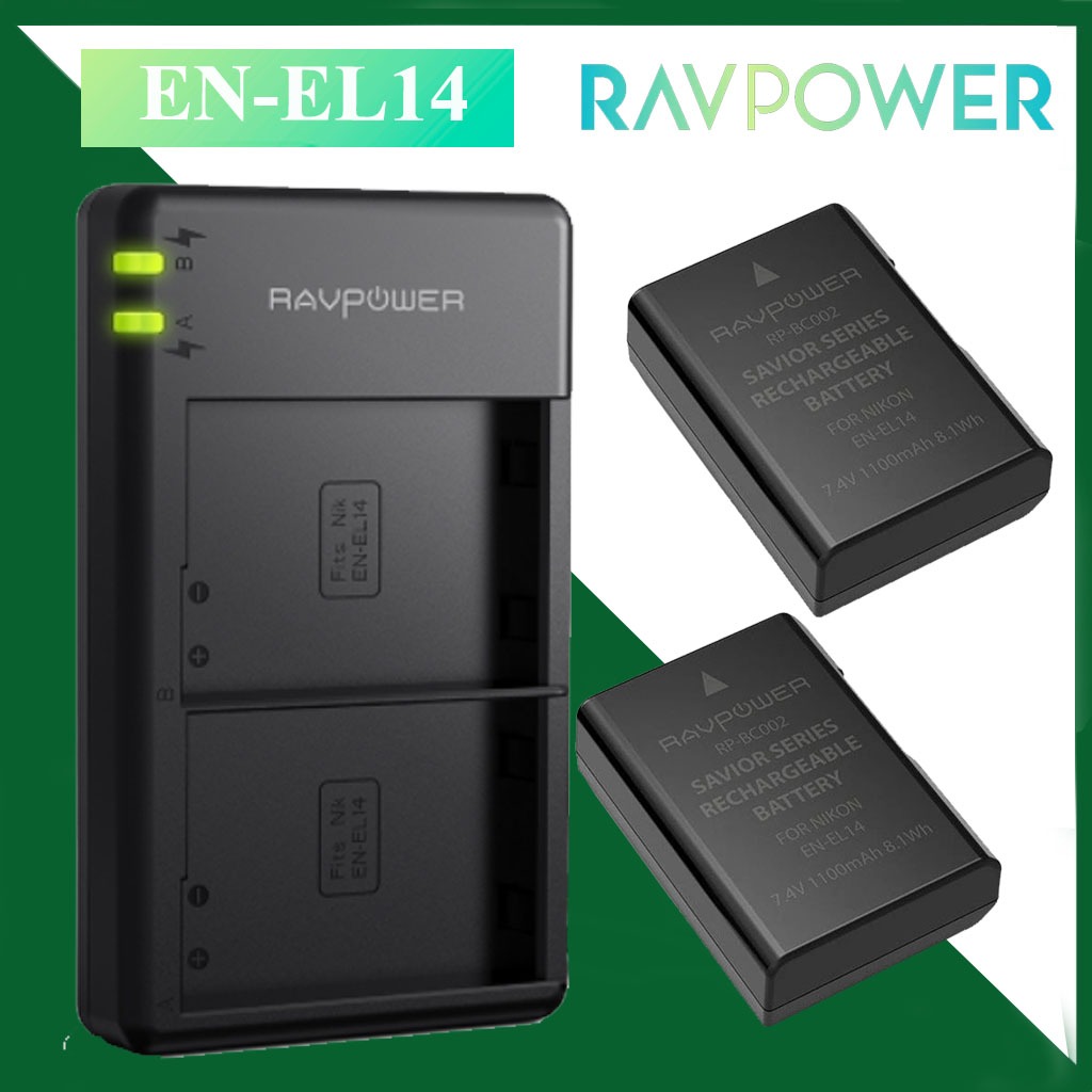 Pin sạc máy ảnh Ravpower cho Nikon EN-EL14 | Shopee Việt Nam