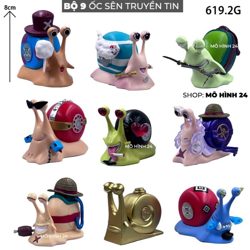 Bộ 9 Ốc Sên truyền tin FIgure Mô hình nhân vật Ốc sên truyền tin one ...