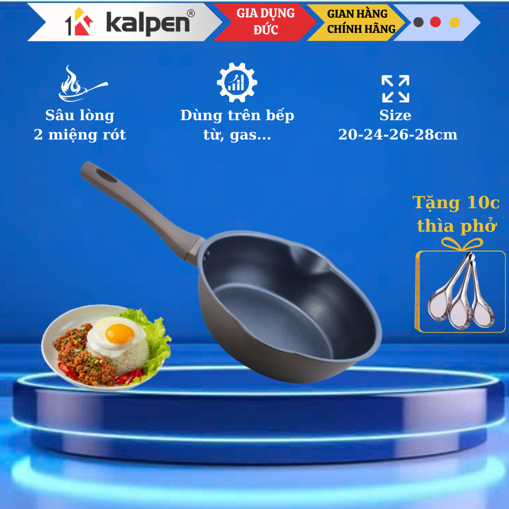 [HỎA TỐC] Chảo Chống Dính Sâu Lòng 2 Miệng Rót Kalpen Lipper Size 20-24 ...