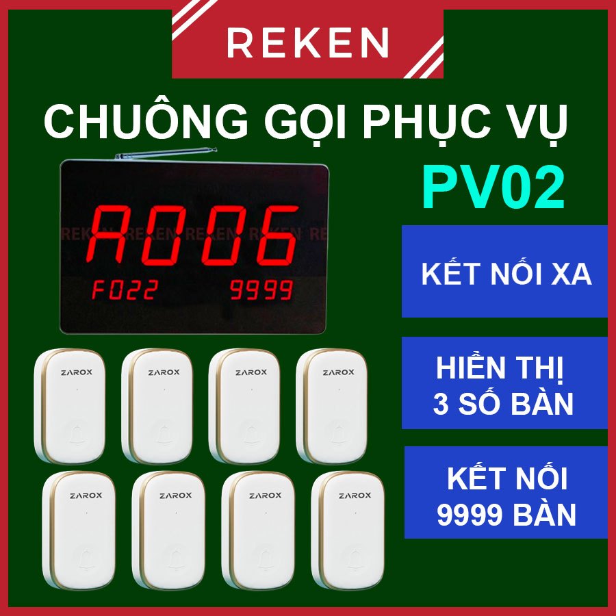 Chuông gọi phục vụ không dây, Chuông nhà hàng, khách sạn, quán ăn, quán ...