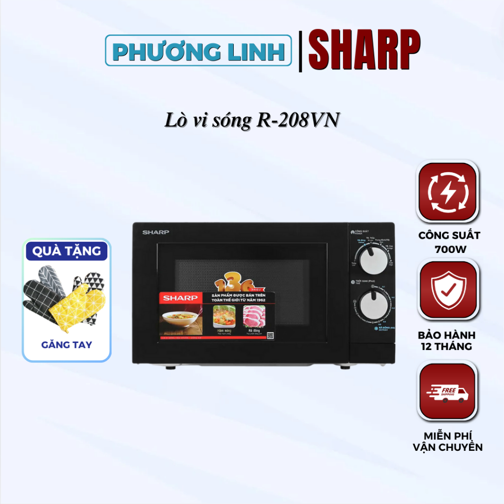 Lò Vi Sóng Sharp 20Lit - Model R-205VN - R-208VN-WS - R-209VN-SK Hàng chính hãng - Bảo Hành 12 ...
