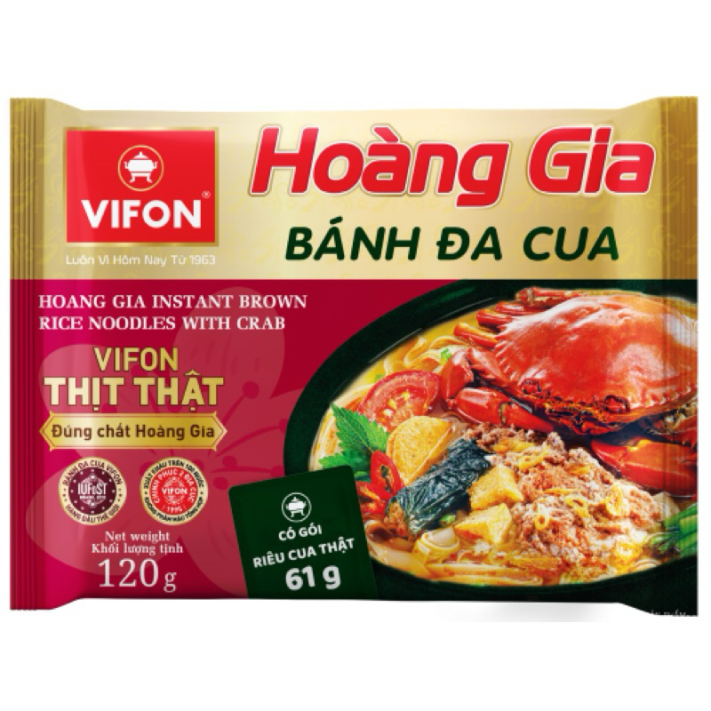 Gía Bao Gồm VAT - Bánh Đa Cua Vifon Hoàng Gia 1 gói 120g | Shopee Việt Nam