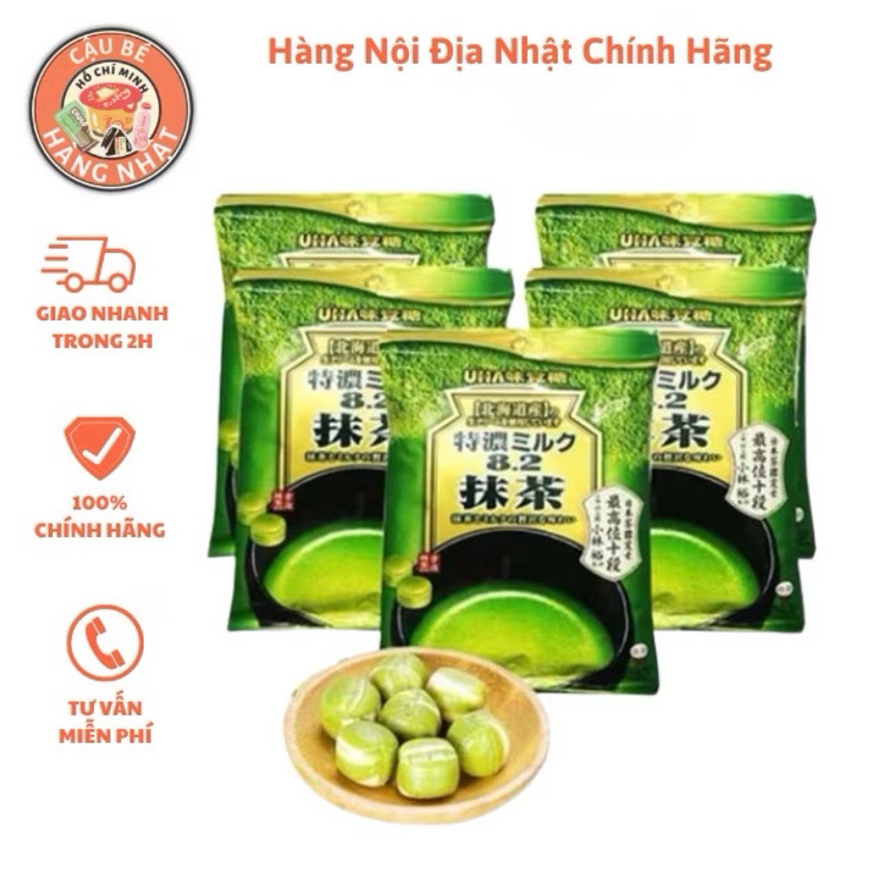 Kẹo UHA Sữa Trà XanhTokuno 58g- Puccho Túi 4 Loại 88G -KANRO Kẹo Sữa Vàng Matcha Latte 70g ...
