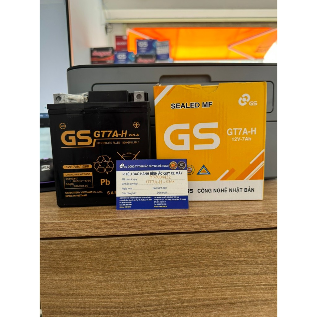 Ắc quy khô GS GT7A Dylan Sh Ý nhập 125 150, @, SCR PS Liberty I E, A ...