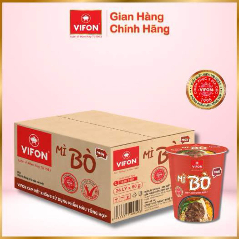 Thùng 24 Ly Mì Bò Vifon (24 ly x 60g) | Shopee Việt Nam