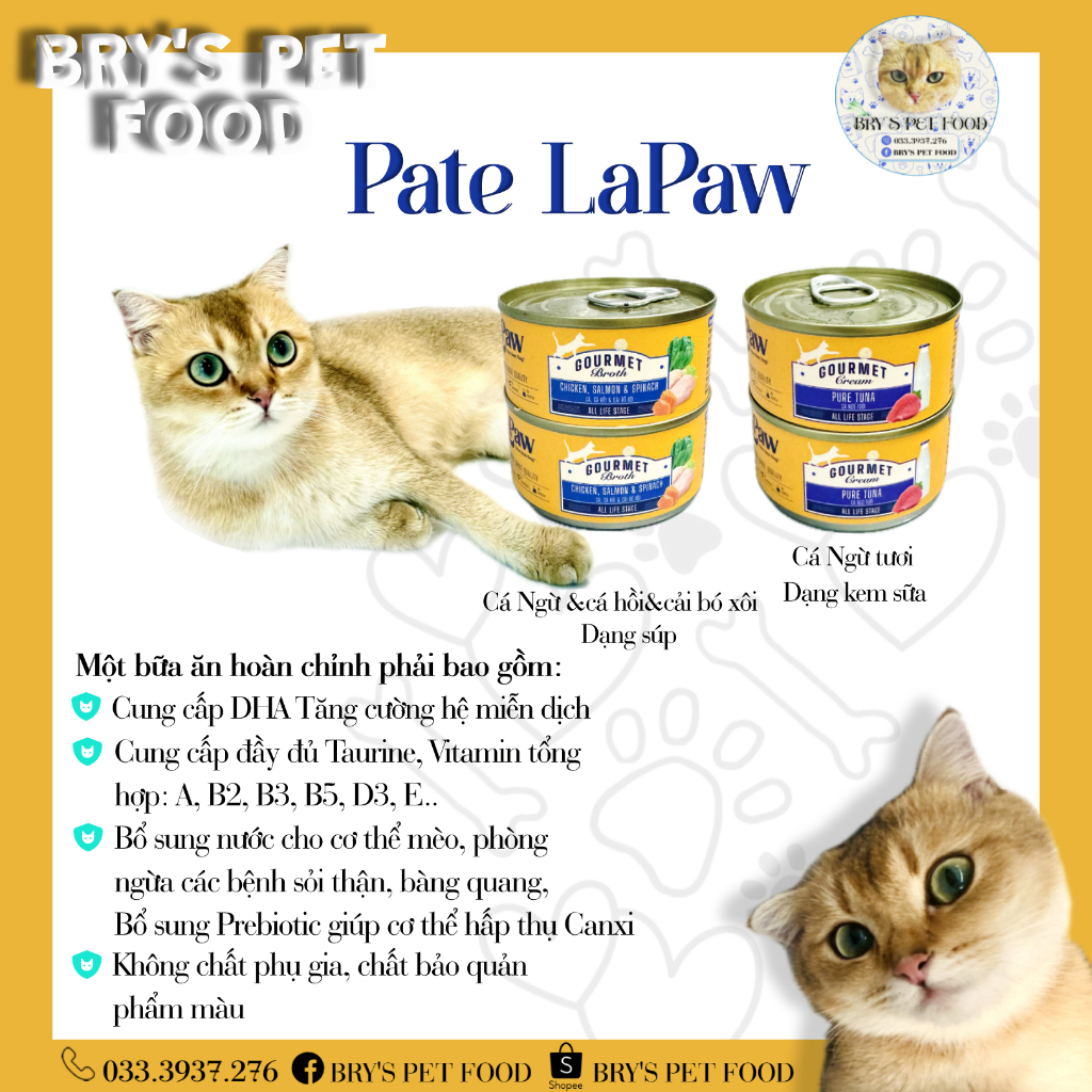 Pate cho mèo LaPaw Gourmet Pate dạng kem và dạng súp cho mèo, dành cho ...