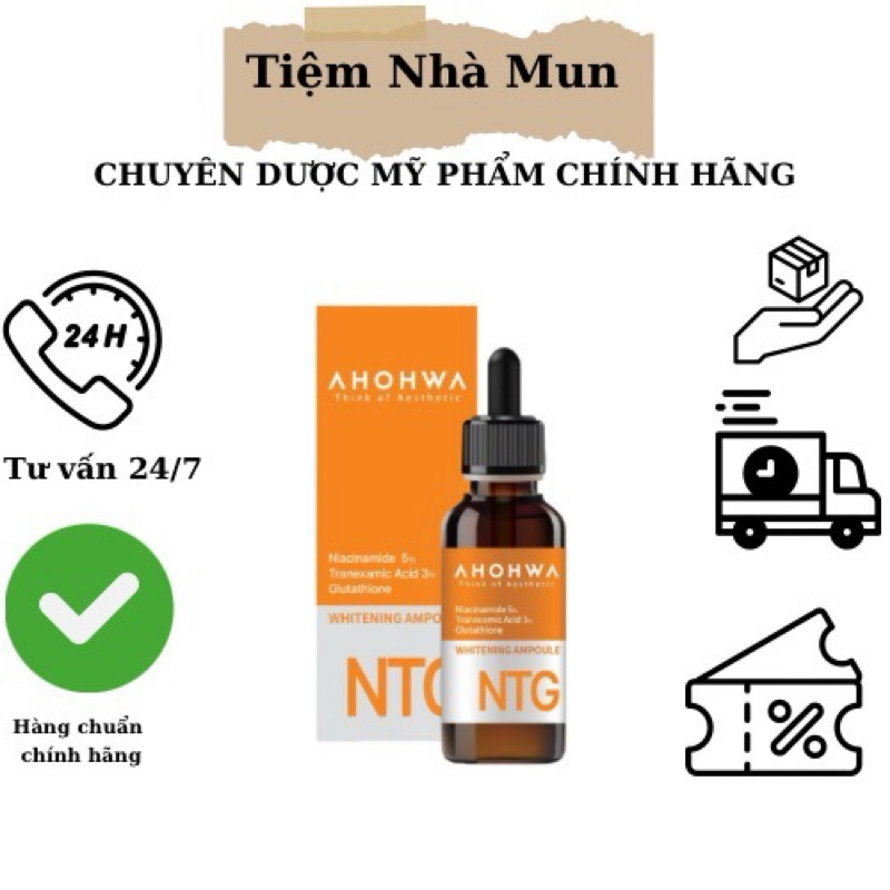 Tinh chất dưỡng trắng, mờ thâm nám Ahohwa Whitening Ampoule NTG (30ml ...
