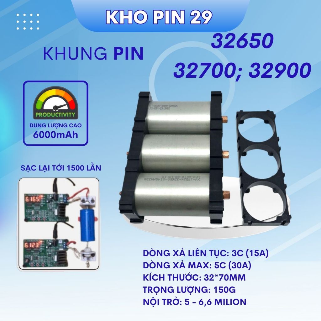 Khung pin 32650 ,32700 ,32900 1x2 hình trụ,thanh cố định pin lithium ...