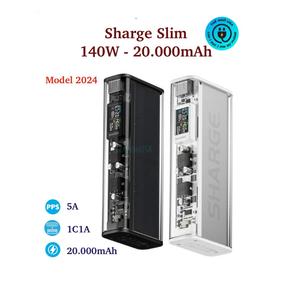 Pin sạc dự phòng xuyên thấu Sharge /Shargeek /Storm 2 Slim 130W ...