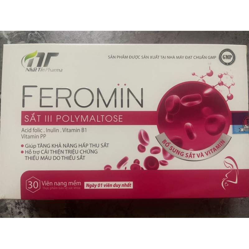 FEROMIN 30viên bổ sung sắt và vitamin cho cơ thể, hỗ trợ thiếu máu do ...