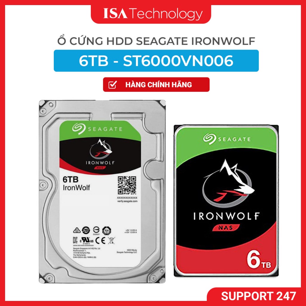 Ổ cứng HDD NAS Seagate IronWolf 6TB ST6000VN006 – 3.5 inch, 7200 RPM ...