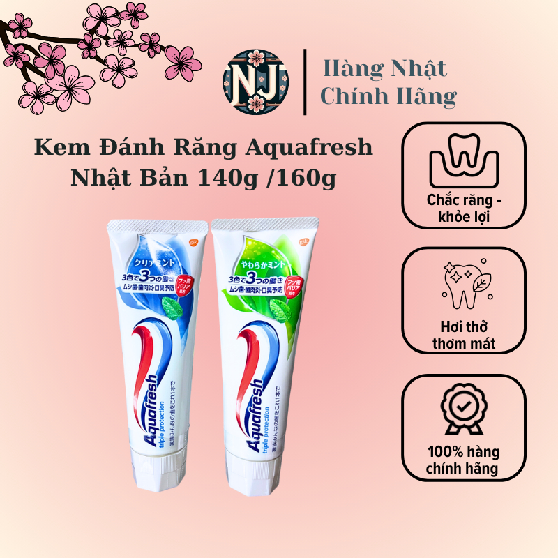 Kem Đánh Răng Aquafresh Nhật Bản hương bạc hà và trà xanh 140g / 160g | Shopee Việt Nam